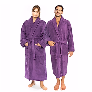 Classic Turkish Towels CTT Premium 100% Turkish Cotton Terry Cloth Bath Robe for Women & Men, Soft & Plush Long Unisex Robe