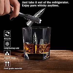 Gifts for Men Dad, Christmas Stocking Stuffers, Whiskey Stones, Best Father Ever Whiskey Glass, Cool Bourbon Scotch Whiskey Gifts for Husband Father