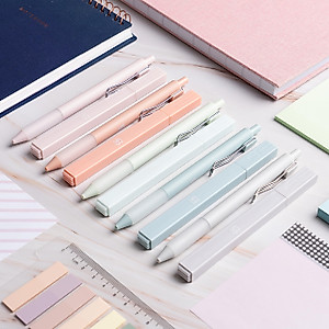 BLIEVE - Aesthetic Highlighters and Gel Pens With Soft Ink And Tip, Bible Highlighters and Pens No Bleed, Dry Fast Easy to Hold, for Bible Journaling Planner School Supplies (Pastel)