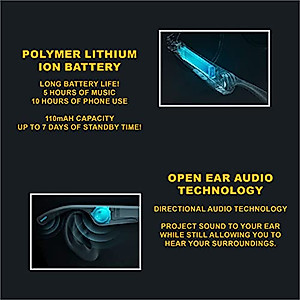 Flows Bandwidth - Smart Bluetooth Audio Sunglasses with Open Ear Headphones - Voice Control - Polarized UVA/UVB Lenses - For Men and Women - Prescription (Rx) Ready - Bruno Frames (Black)