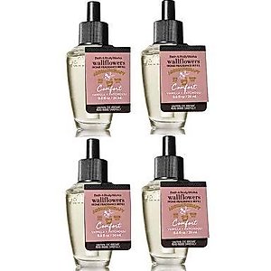 Bath and Body Works 4 Pack Aromatherapy Comfort Vanilla & Patchouli WallFlower Fragrance Refill 0.8 Oz