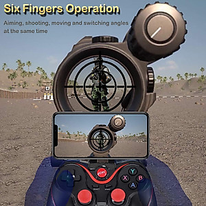 Megadream Android Game Controller, Key Mapping Function Wireless Gaming Controller Gamepad Compatible with PUBG Mobile, Call of Duty Mobile, for Android Phone & Tablet, Samsung, Redmi, Motorola, TCL, Oneplus - Not for iOS/PC