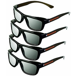 ED 4 Pack CINEMA 3D GLASSES For LG 3D TVs – Adult Sized Passive Circular Polarized 3D Glasses
