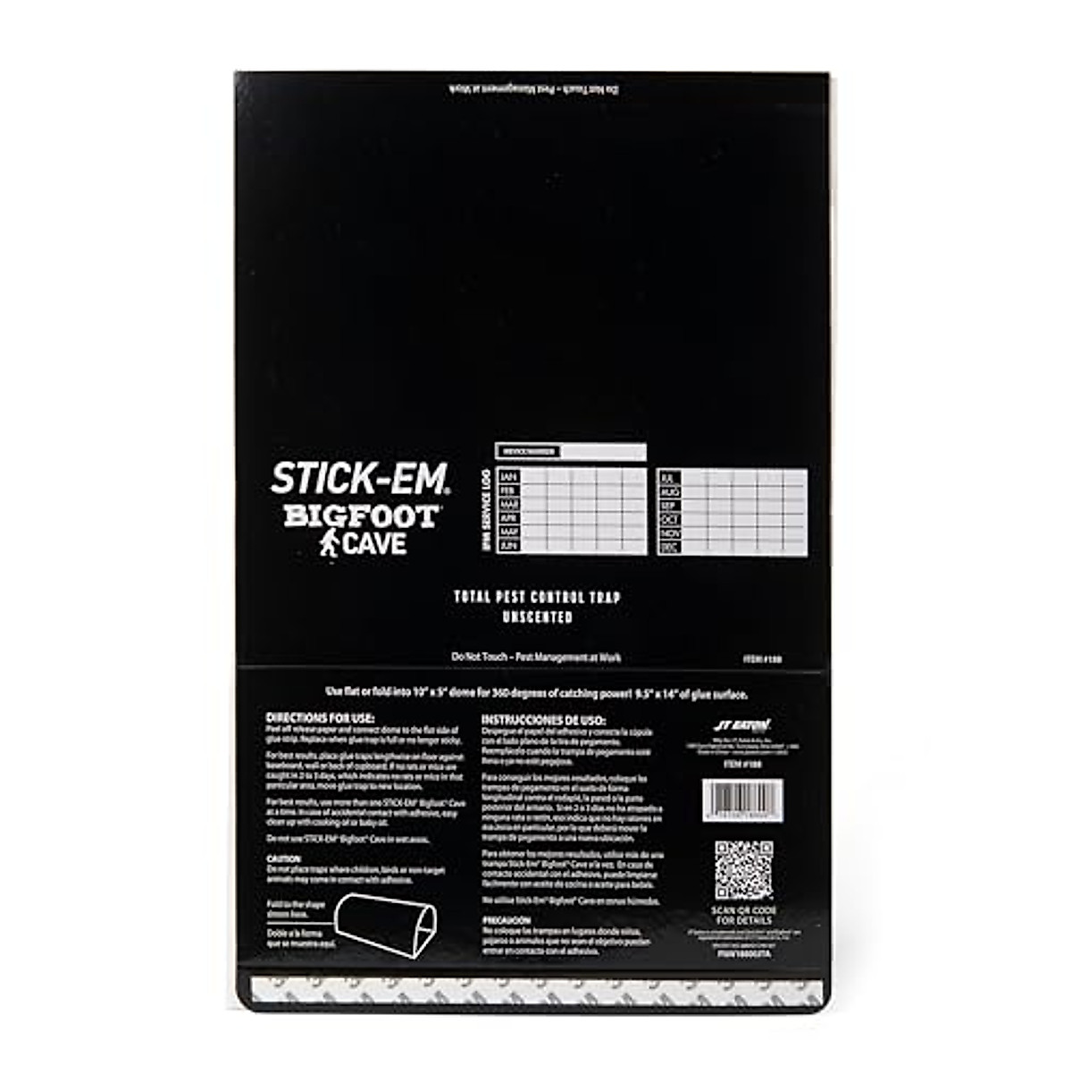 JT Eaton 188BULK Stick-Em Bigfoot Cave Glue Trap for Rodents, Snakes, and Other Pests, Bulk Pack (Case of 24)