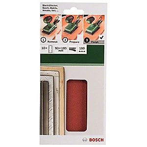 Bosch Accessories 2609256A84 Sanding Sheet Set for Orbital Sanders (10-Piece)
