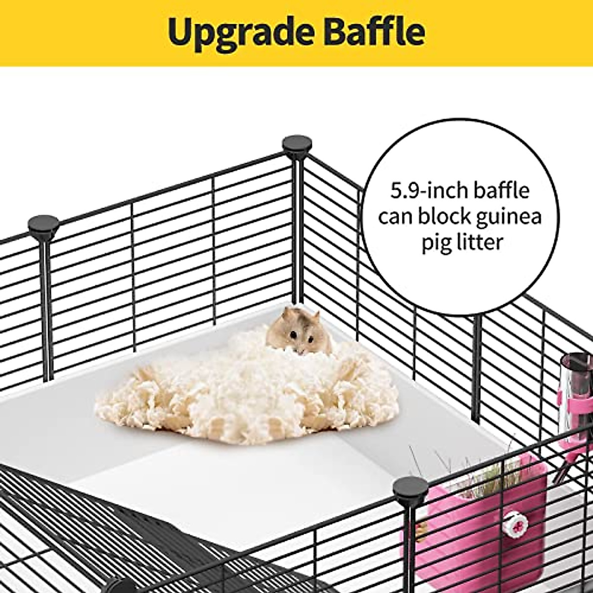 Eiiel Guinea Pig Cage,Indoor Habitat Cage with Waterproof Plastic Bottom,Playpen for Small Pet Bunny, Turtle, Hamster