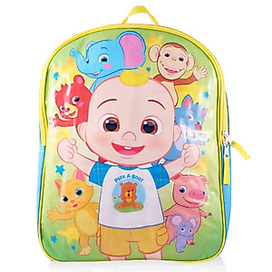 CoComelon Backpack for Boys and Girls - 15" CoComelon Backpack Bundle with Stickers and More (CoComelon Backpack for Toddlers)