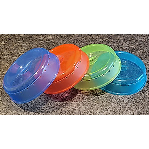Rock 4 Pack of Microwave Plate Bowl Splatter Cover. Keep Your Microwave Clean While Heating Messy Items with Vented, Colorful Lids! (4100)