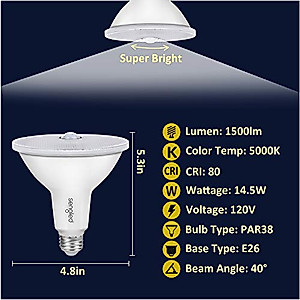 Sengled Motion Sensor Light Outdoor, Dusk to Dawn LED Outdoor Lighting, Home Security Flood Light PAR38 Motion Activated Daylight 5000K, 1500LM, Waterproof Light Bulbs for Driveways, 2 Pack 4th Gen