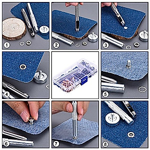 1/4 Inch Grommet Kit 200 Sets Grommets Eyelets with 3 Pieces Install Tool Kit (4 Colors)