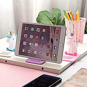 ZOSTLAND Cute Unicorn Fly Horse Pegasus Pony Phone Holder Adjustable Stand Lovely Desktop Phone Stand,Creative Cartoon Multi-Function Desk Phone Stand, Smartphone Dock iPad Tablet (Unicorn Purple)