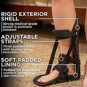 BraceAbility Sleeping Stretch Boot - Plantar Fasciitis Night Foot Splint Adjustable Achilles Tendonitis Brace for Fascia, Tendon and Calf Stretching, Heel and Bone Spur, Arch Pain Treatment (Medium)