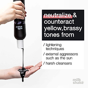 milk_shake Icy Blond Shampoo - Black Pigment Silver Shampoo for Very Light Blond and Platinum Hair, 33.8 Fl Oz (1000ml)