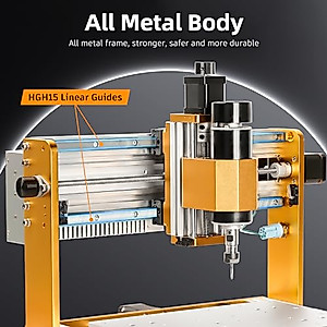 Lunyee 3018 Pro Ultra CNC Machine 500W All-Metal CNC Router Machine, Upgraded 3 Axis Engraver Machine Limit Switches & Emergency-Stop with GRBL Offline Control for Metal, Wood, Acrylic, PCB MDF