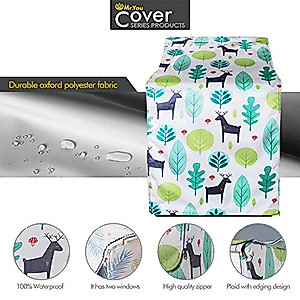 Washer/Dryer Cover,Fit for Outdoor Top Load and Front Load Machine,Zipper Design for Easy Use,Waterproof Dustproof Moderately Sunscreen(W30D30H42in,Fallow Deer)