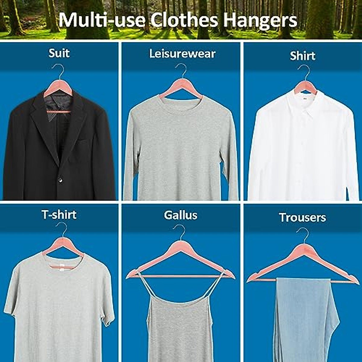 ROSOS Cedar Hangers for Closet 20 Pack, Wooden Hangers with Smooth Notches, Sturdy Cedar Wood Coat Hangers with 360 Rotating Hook Great for Refresh Closet