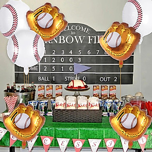13 Pcs Baseball Balloons,20 Inch Baseball Glove Foil Mylar Balloons,Baseball Themed Party Supplies Sports Balloons for Sport Themed Birthdays Party Baby Shower Decorations