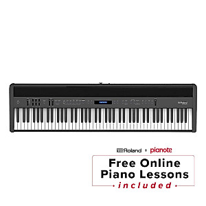 Roland FP-60X 88-Key SuperNATURAL Portable Digital Piano, Black Bundle with Stand, Bench, Sustain Pedal, Studio Monitor Headphones (Black)