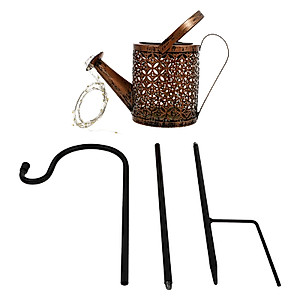 OSALADI Solar Watering Can Lights Outdoor Firefly Bunch Lights Waterfall Fairy Lights Garden Art Lamp with Stake for Home Garden Yard Lawn
