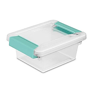 Sterilite Plastic Miniature Clip Storage Box Container with Latching Lid for Home, Office, Workspace, and Utility Space Organization, 24 Pack