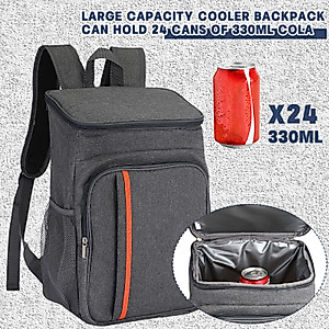 2 Pcs Cooler Backpack Insulated Leak Proof Hold 24 Can, Backpack Cooler Waterproof Lightweight Cooler Bag Keep Warm or Cool for 16 Hours Backpack Travel Camping Lunch for Men Women(black, Gray)