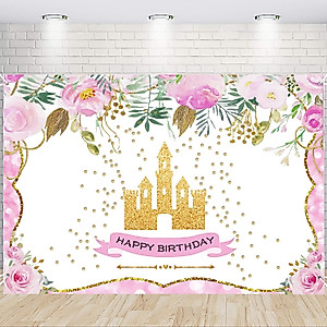 GREPARPY Princess Party Decorations - Princess Birthday Decorations Include Balloon Arch, Banner, Backdrop, Tablecloth, Tulle, Crown, Wand, Sash, Cake Topper, Girls Princess Birthday Party Supplies