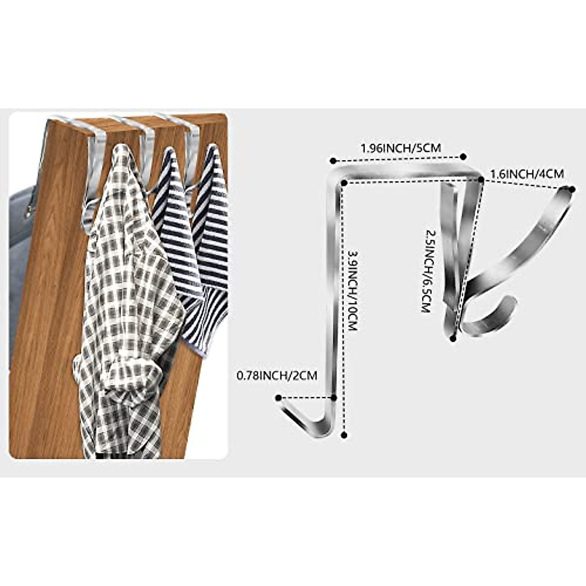 MERB HOME door Shoe Storage Organizer with 24 large pockets! 8 hooks included! 4 regular hooks and four special double-sided hooks for hanging coats or towels on the other side - Foldable Organizer