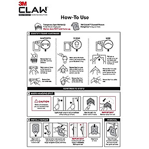 3M CLAW Drywall Picture Hanger with Temporary Spot Marker, Holds 15 lbs, 6 Hangers, 6 Markers/Pack