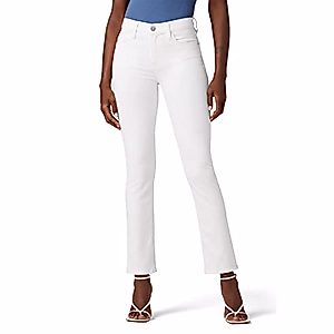 HUDSON Jeans Women's Nico Mid Rise, Straight Leg Ankle Jean, White