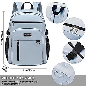 MIRLEWAIY Casual Daypack Lightweight School Bookbag Fashion Backpacks Work Bag For Teen Girls boys Women, Steel-Blue