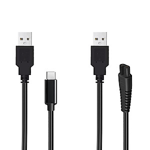 Mrgru Charging Cable for Hair Clippers Compatible with Ufree Professional Cordless Hair Clippers for Men Charger Power Cord (USB C Cable + Shaver Charging Cable)