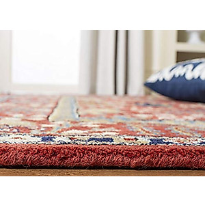 SAFAVIEH Antiquity Collection Runner Rug - 2'3" x 12', Red & Multi, Handmade Traditional Oriental Wool, Ideal for High Traffic Areas in Living Room, Bedroom (AT64A)
