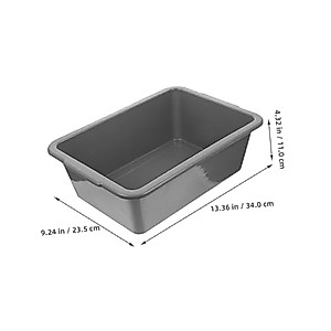 Levemolo 3pcs Restaurant Bowl Storage Box Dishpan Basin Tub Meat Prep Tub Dishwashing Tubs Utility Tub Wash Basin Tub Commercial Tote Tubs Rectangle Utility Dish Tub Storage Bins Pp Grey