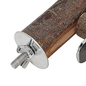 Bird Feeding Bowl Bird Feeding Dish Cup Stainless Steel Bowl with Wood Bird Stand Perch for Parakeet Budgies Lovebirds and Parrot