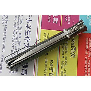 Ganzo G720-BK Tactical Folding Knife Multi Tool Window Breaker 440C Blade Black G10 Handle w/ Paper Box & Draw String Bag G720