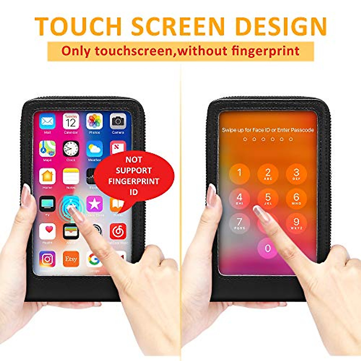 KUKOO Small Crossbody Phone Bags for Women Touch Screen Purse Wallet Mini Shoulder Handbag with Credit Card Slots