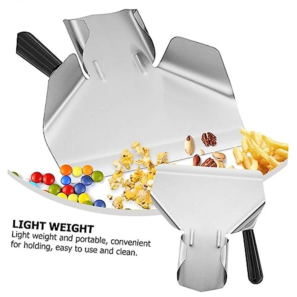 ULTECHNOVO 1pc Packing Shovel Chips Stainless Steel Funnel Stainless Steel Scoop Stainless Steel Kitchen Scoop Stainless Steel Popcorn Scoop Stainless Steel Flour Shovel Commercial