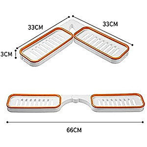 2Pcs Bathroom Corner Punch-free Rack, Bathroom Corner Punch-free Rack Shampoo Storage Rack Holder, Bathroom Corner Punch-free Rack with Suction Cup (grey)