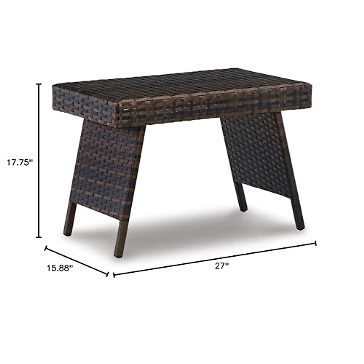 Signature Design by Ashley Kantana Casual Outdoor End Table, Dark Brown