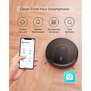 Eufy BoostIQ RoboVac 30C, Robot Vacuum Cleaner, Wi-Fi, Super-Thin, 1500Pa Strong Suction, Boundary Strips Included, Self-Charging Robotic Vacuum Cleaner (Renewed)