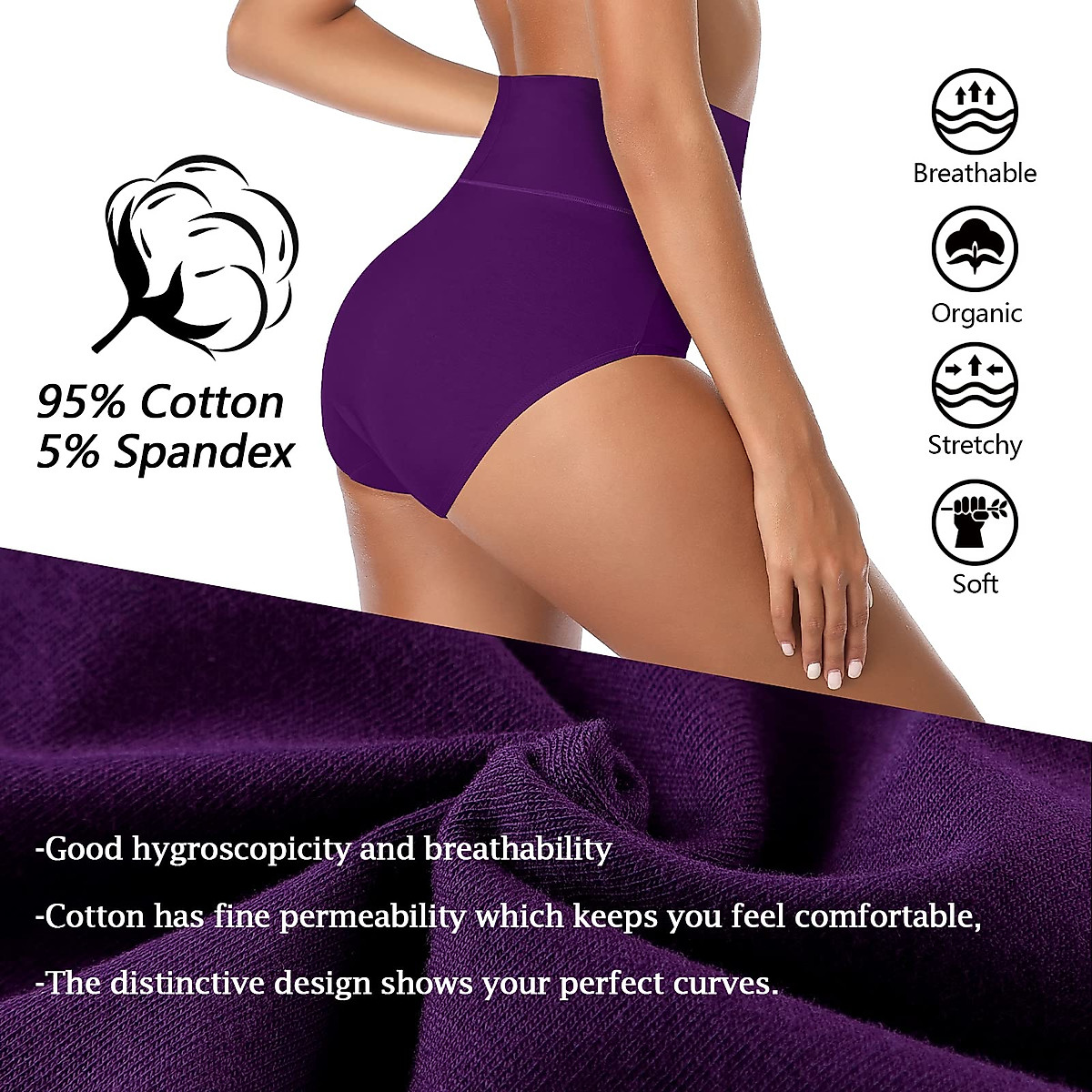 K-CHEONY Womens Underwear Tummy Control High Waisted Cotton Postpartum Panties Plus Size Maternity Ladies Briefs, XX-Large