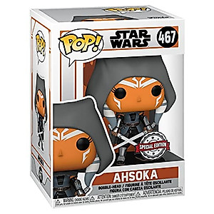 Funko Pop! Star Wars: The Mandalorian - Hooded Ahsoka with Dual Sabers Vinyl Bobblehead, Amazon Exclusive