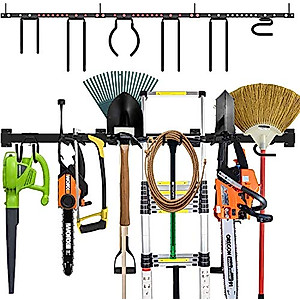 Homydom Wood Organizer and Lumber Storage Metal Rack & Garage Storage System Utility Organizer Wall Amount with Hooks