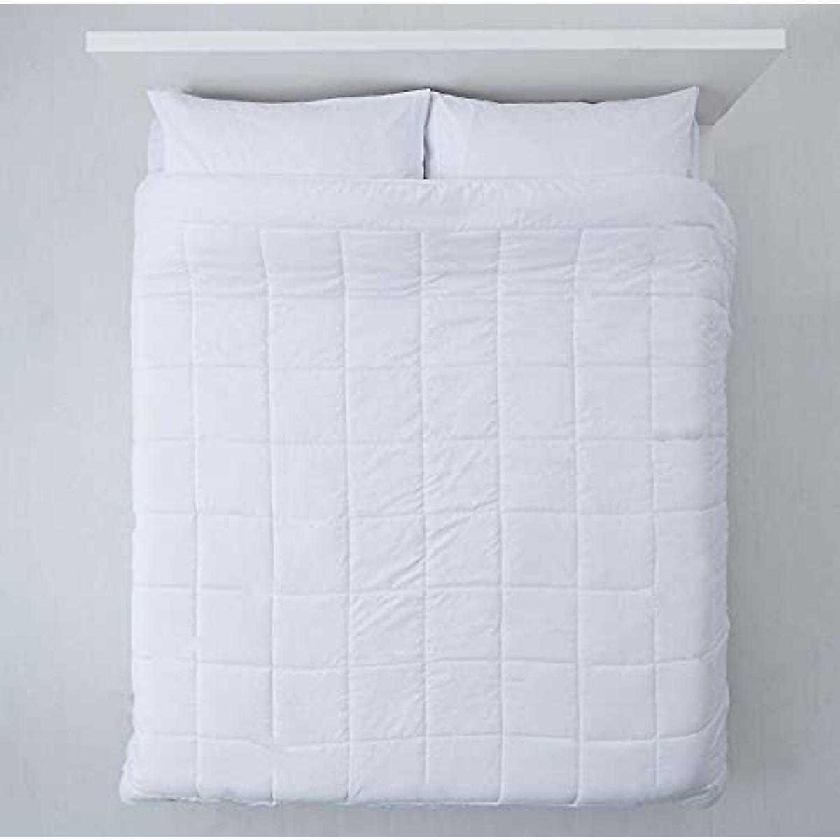 WHITEWRAP Down Alternative Comforter Queen | White | All Season Corner Duvet Tabs | Fluffy, Plush Microfiber Fill, Machine Washable, Duvet Insert | Stand Alone Comforter, Box Stitched