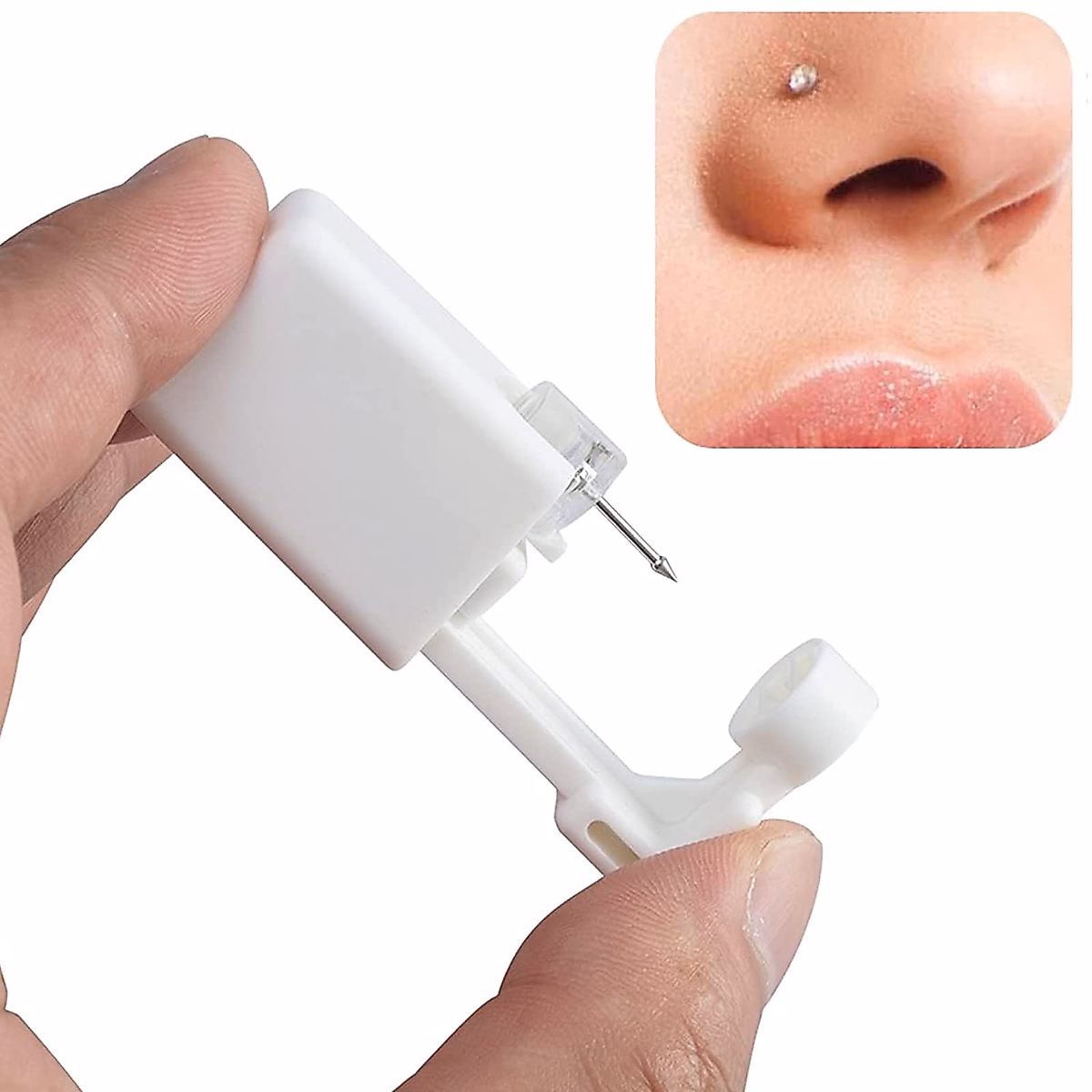 HYJLPAF Nose Piercing Kit - 3 Pack Self Nose Piercing Gun, Disposable Safety Nose Percinging Kit with Nose Rings Stud Nose Piercings Gun Kit Tool