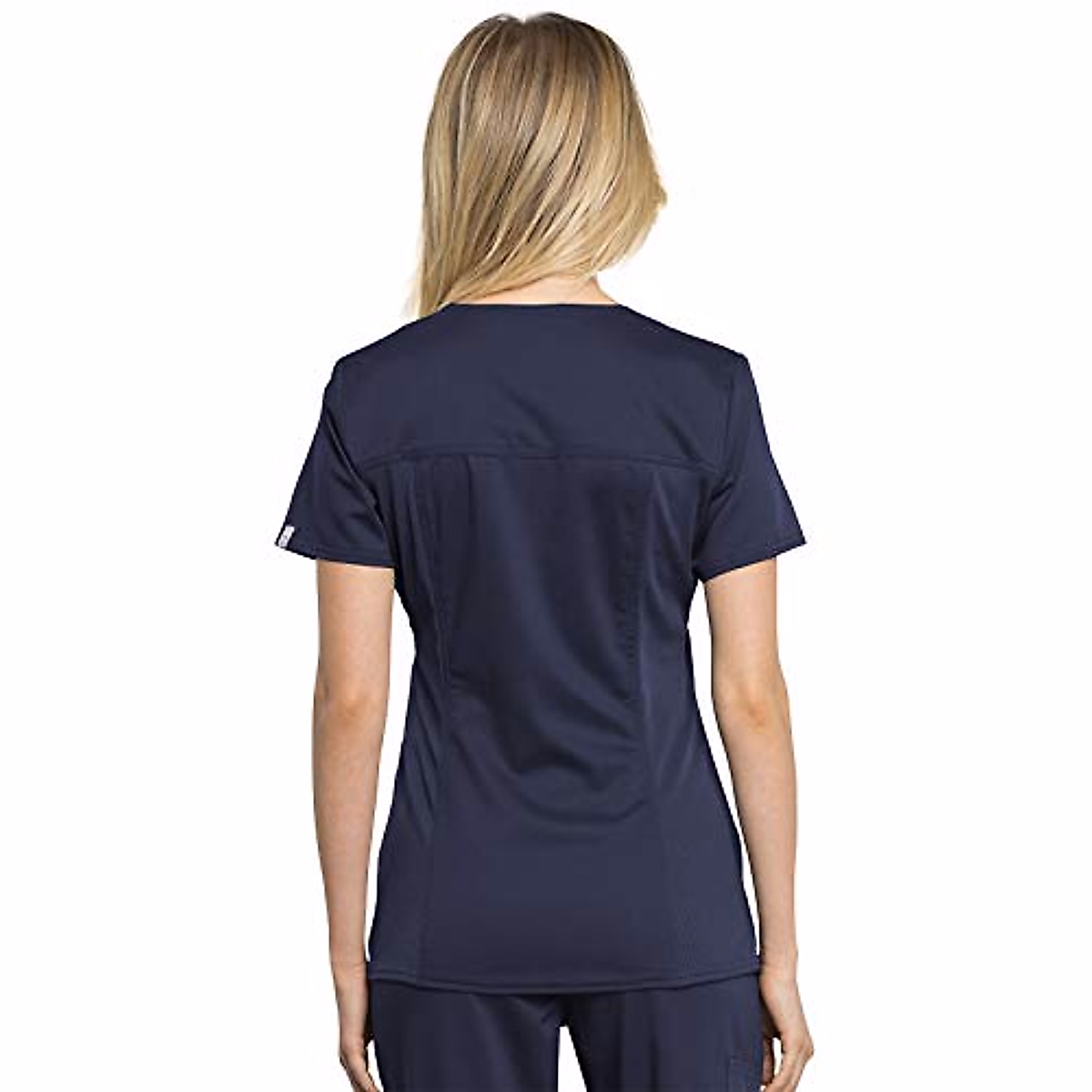 Cherokee Women Scrubs Top Workwear Revolution Tech V-Neck WW770AB, XL, Navy