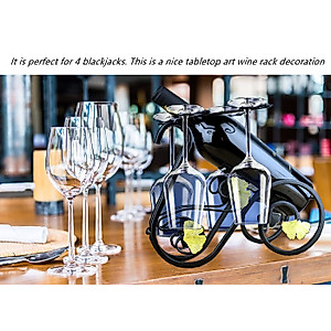 Homya Wine Rack - Under Cabinet Goblet Wine Bottle Holder Glass Storage Rack Metal Storage Rack for Easy Access and Storage of Wine Glasses Black Swan 4 Glasses + 1 Bottle