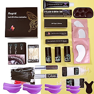 Lash Lift And T-i-n-t Kit, Lash Lift With(D-y-e), 10ml Eyelash Perm With Black Stain, Keratin EyeLash Lifting, Brow Lamination with Darker Look Be Voluminous 6 Weeks-10 Applications