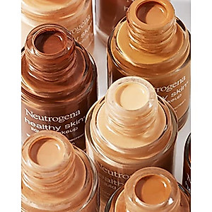 Neutrogena Healthy Skin Liquid Makeup Foundation, Broad Spectrum SPF 20 Sunscreen, Lightweight & Flawless Coverage Foundation with Antioxidant Vitamin E & Feverfew, Classic Ivory, 1 fl. oz