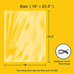 ebelbo 12 counts 19"x 23.5" Turkey Bags Multipurpose: Oven Cooking Roasting Freezer Baking Bags for Chicken Seafood/Home and Garden Bags for Harvest